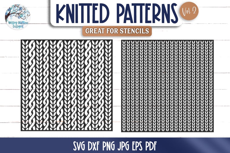 Knitted Pattern SVG Bundle, Knitting Texture Stencils for Cricut, Cable Stitch Knit Design ...