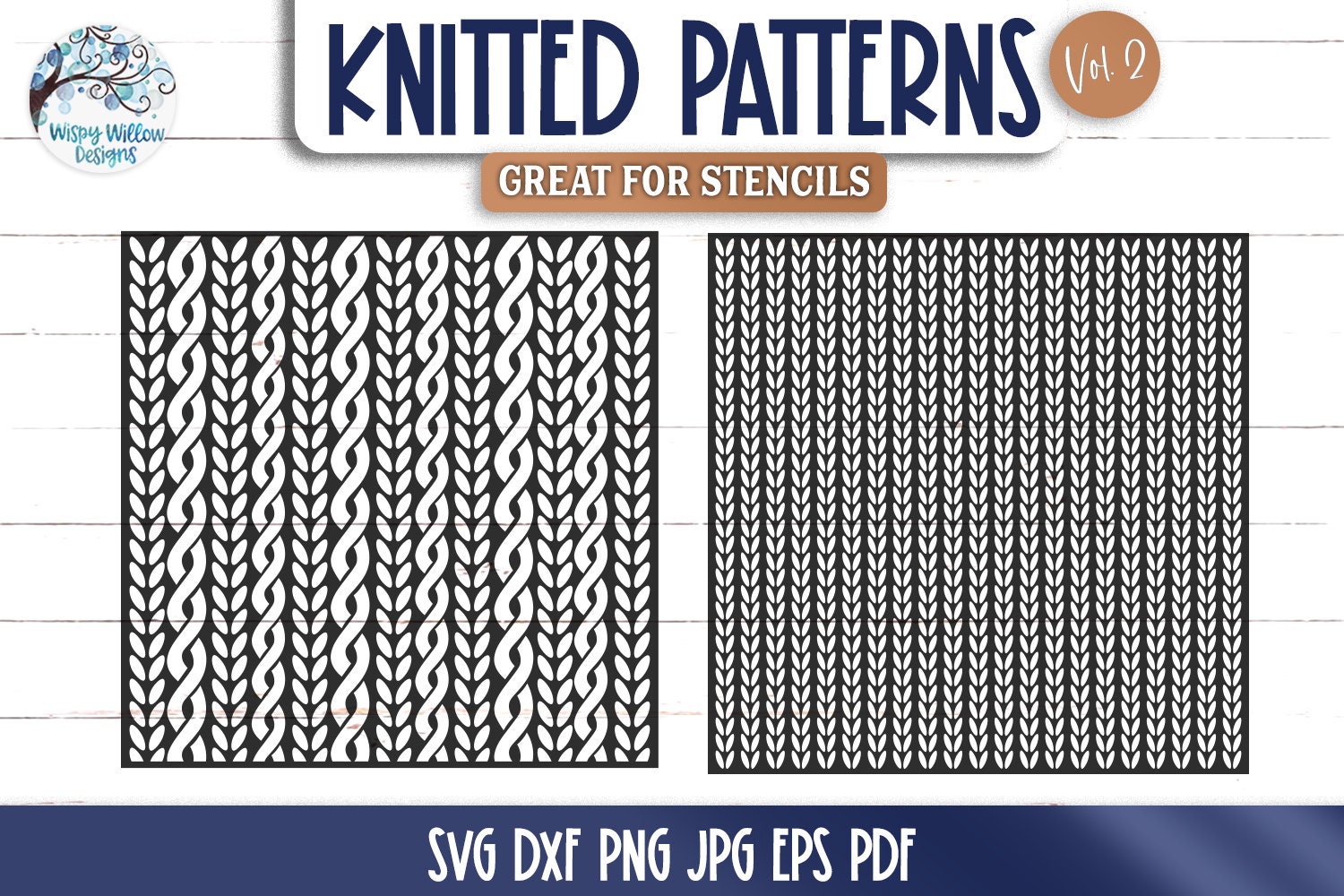 Knitted Pattern SVG Bundle Knitting Texture Stencils for - Etsy