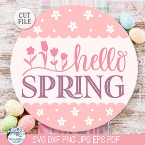 Round Easter and Spring Signs SVG Bundle for Cricut, Cute Bunny Rabbit ...