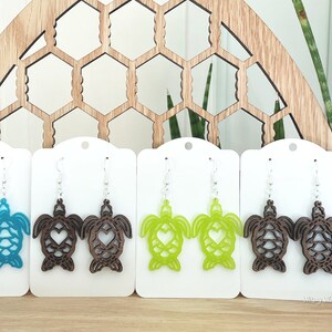 Turtle Earrings SVG File for Glowforge or Laser Cutter, Summer Beach ...