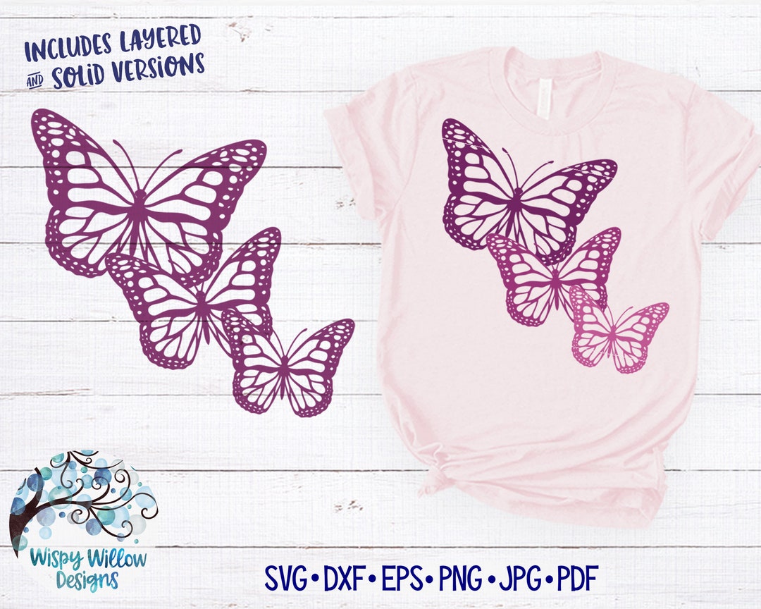 Three Butterflies SVG, Butterfly SVG, Butterfly Shirt Design Svg ...