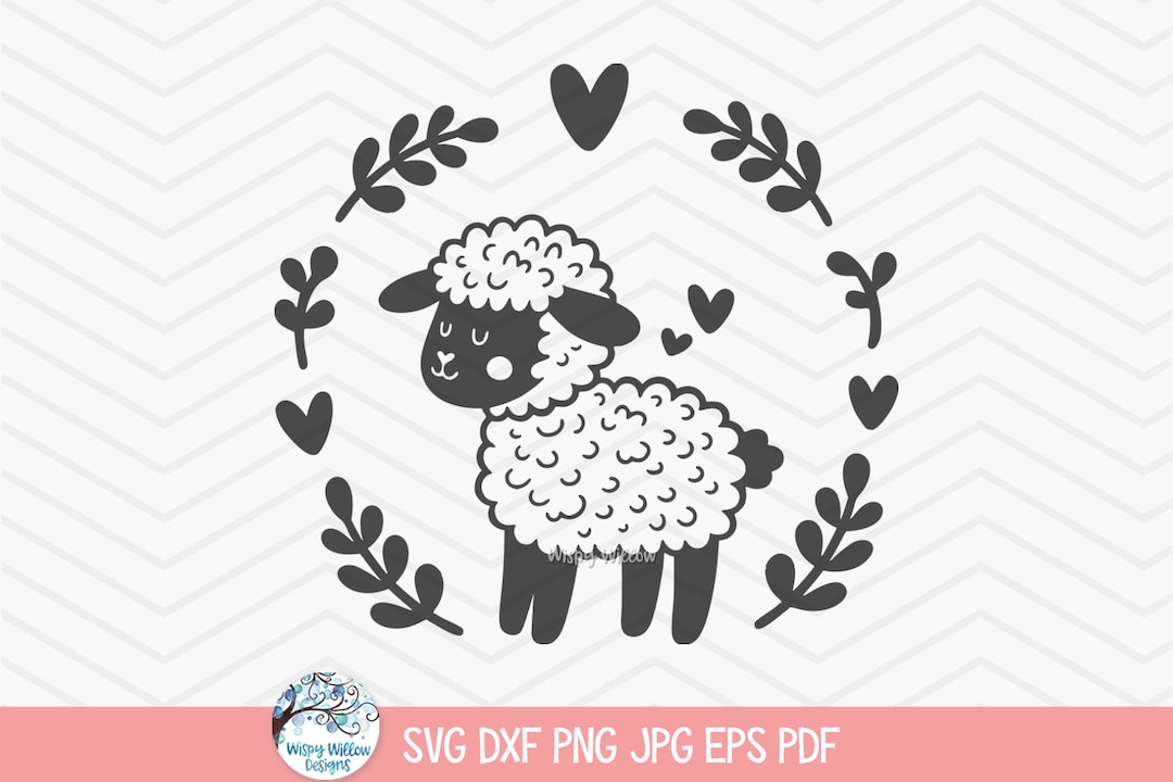 Lamb SVG for Cricut, Baby Sheep, Farm Animal Illustration Clipart PNG ...