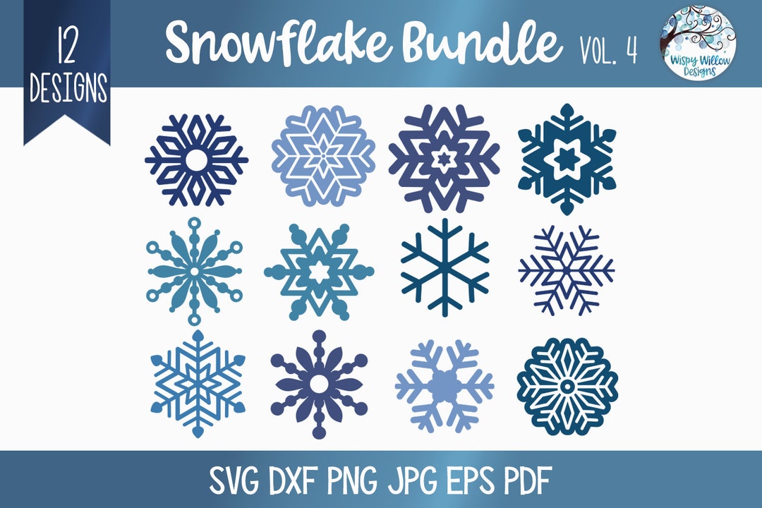 Snowflakes SVG File for Cricut, Snowflake SVG Bundle, Winter Clipart ...