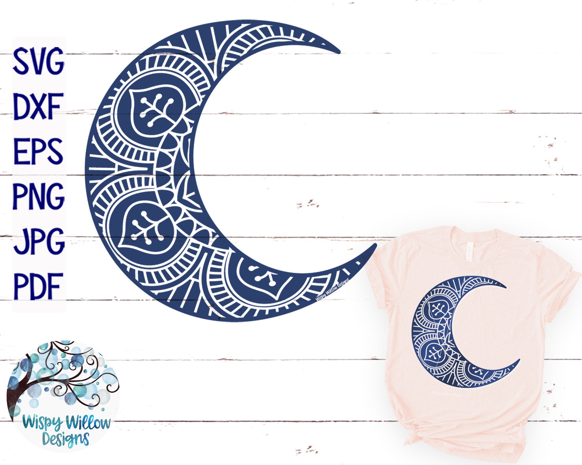 Moon Mandala SVG Moon Zentangle SVG DXF Png Moon Svg - Etsy Hong Kong