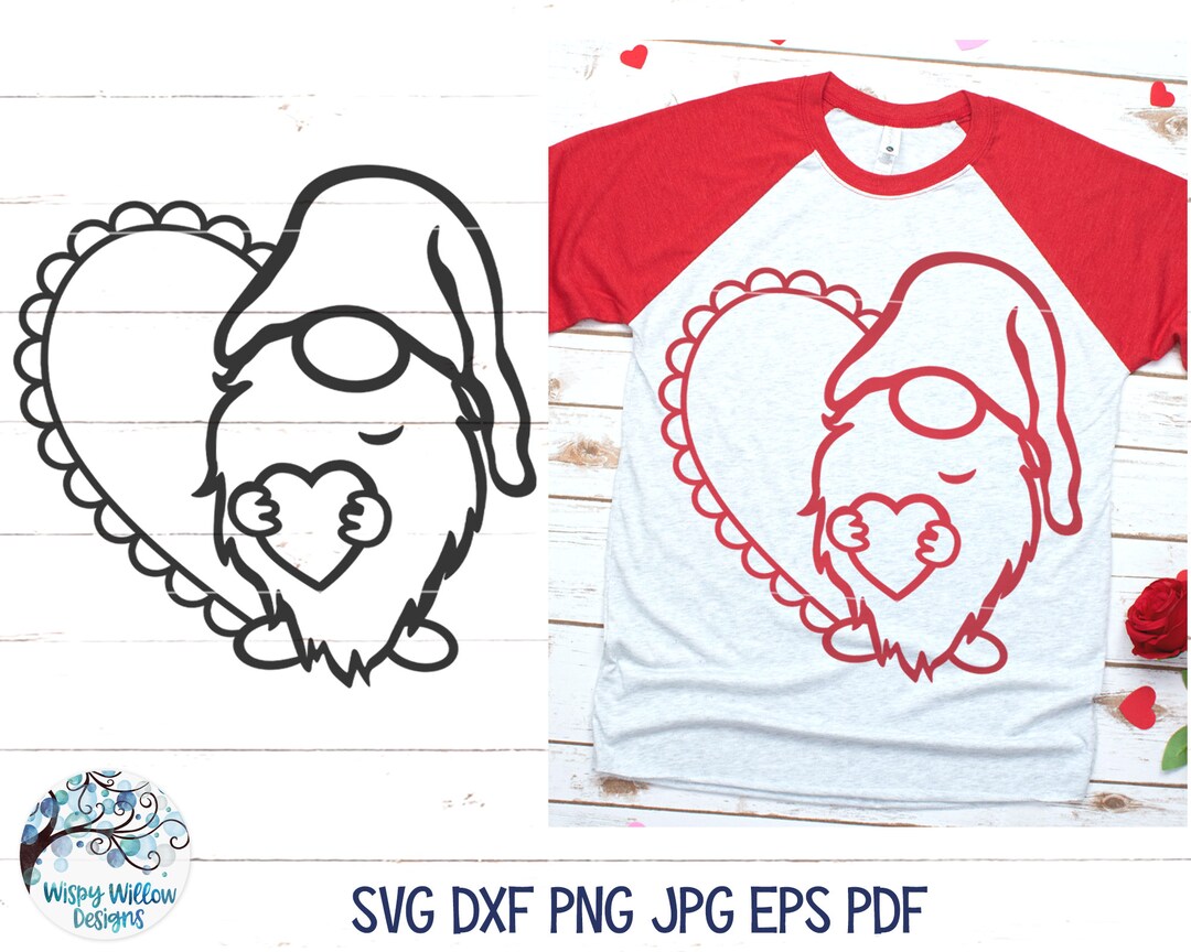 Valentine Gnome SVG, Love Gnome Heart Svg, Valentine's Day Gnome SVG ...