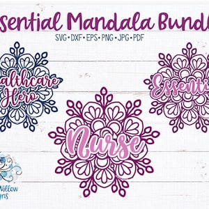 Essential Mandala SVG Bundle, Nurse Mandala Svg, Essential Worker ...