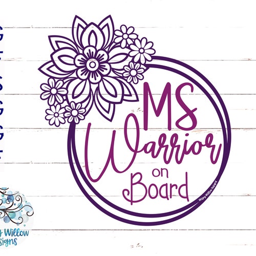 MS Warrior on Board SVG Dxf Png Jpg Multiple Sclerosis - Etsy