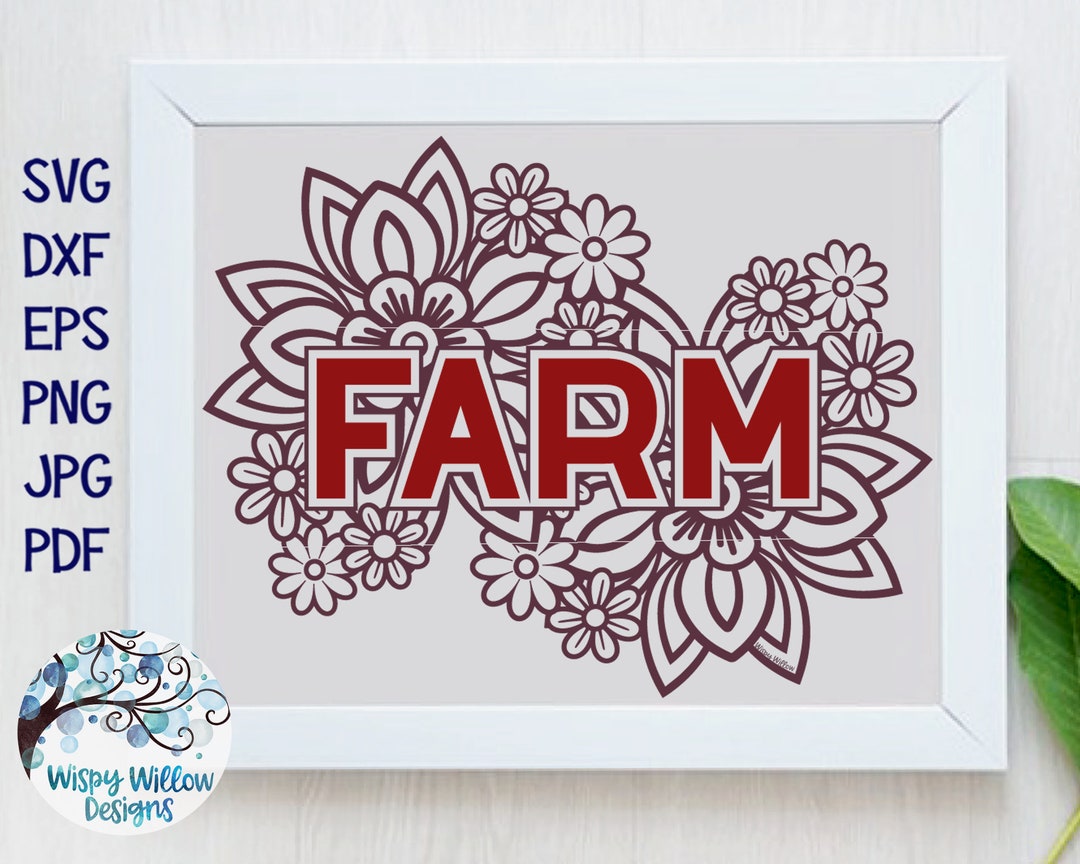Floral Farm Sign SVG, Farm Svg, Farm Sign With Flowers Svg, Farm ...