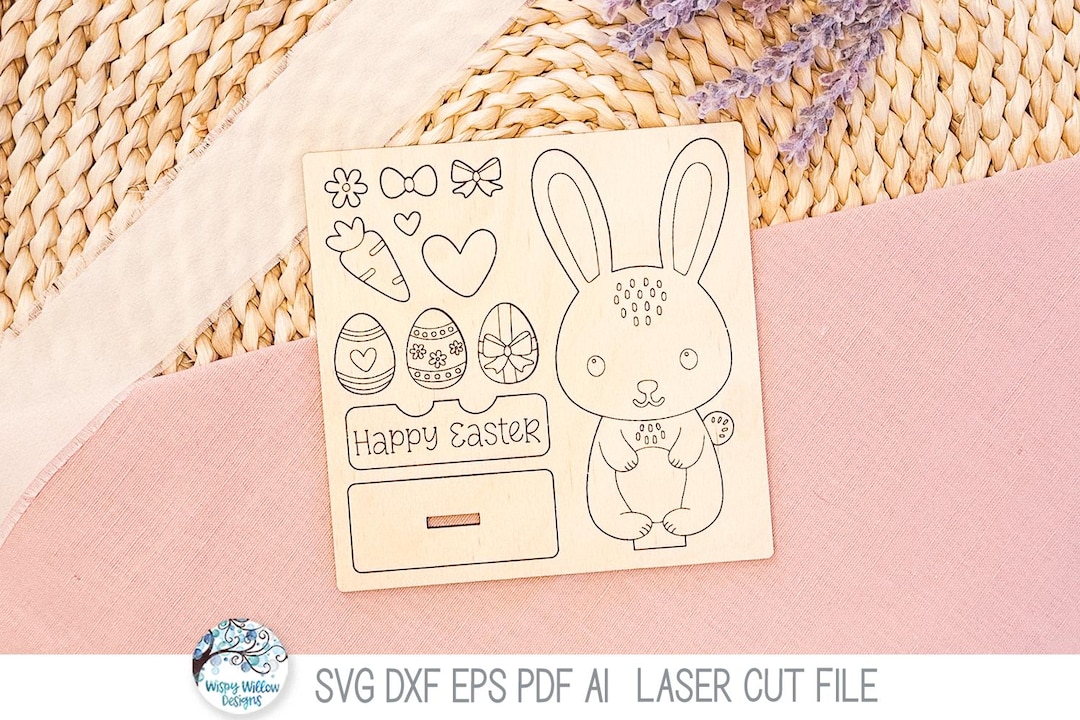 Easter Bunny DIY Kids Pop Out Craft Kit SVG File for Laser Cutter ...