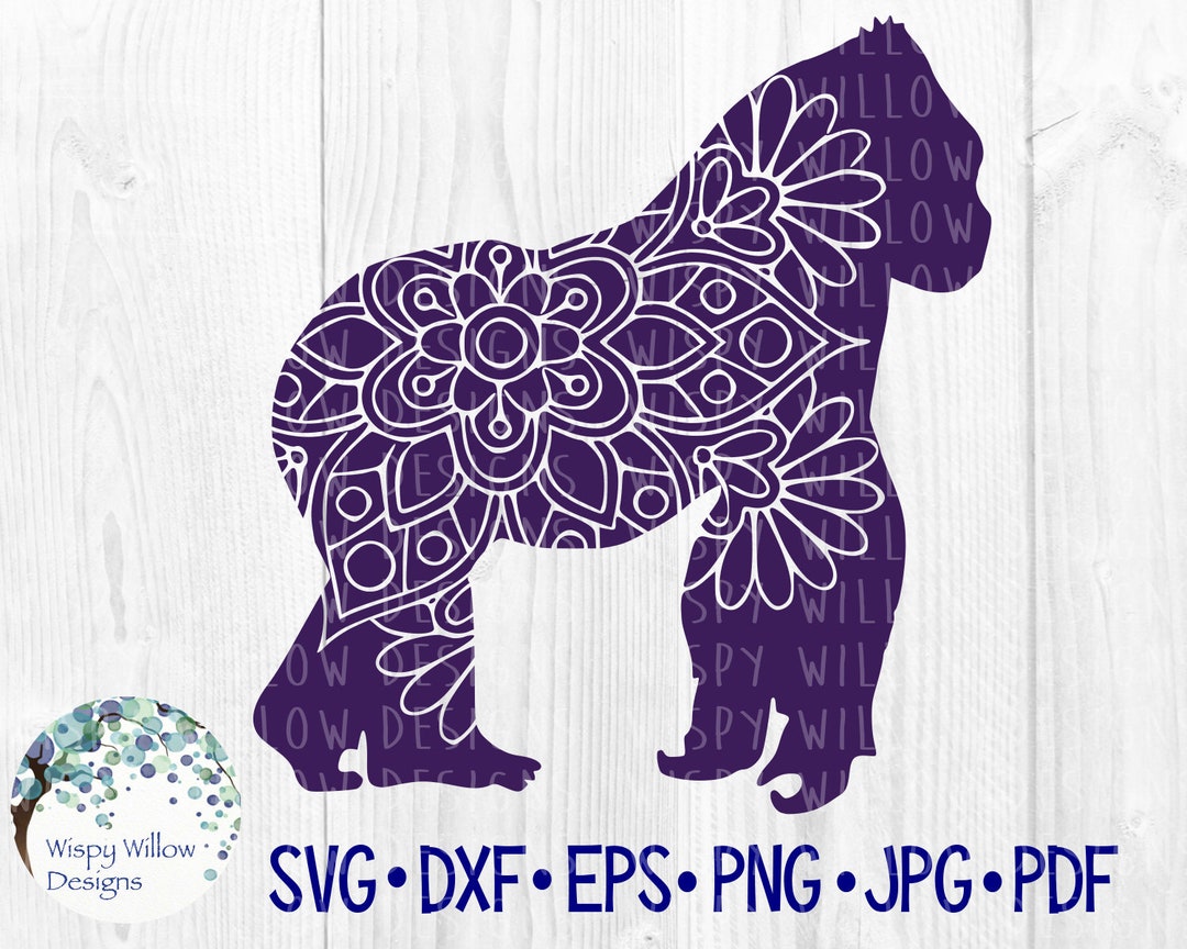 Gorilla Mandala SVG DXF Png Eps Jpg, Digital Download, Ape, Apes ...