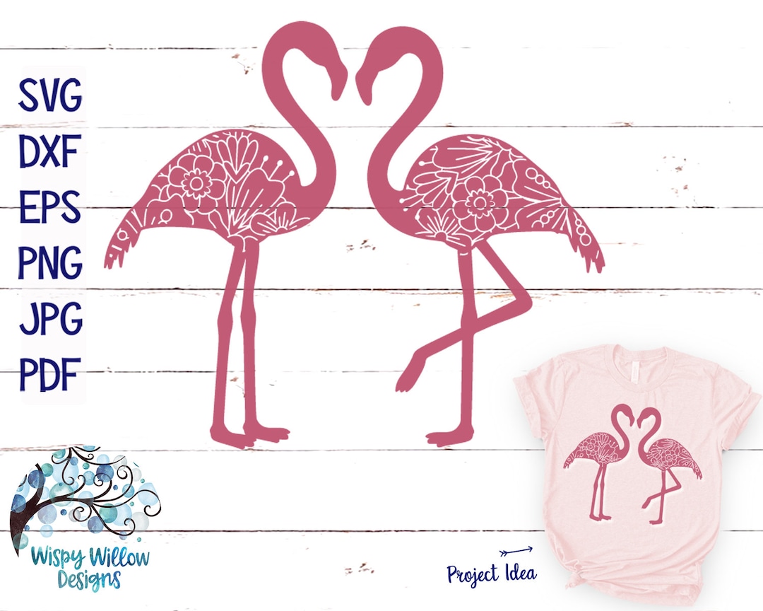 Floral Flamingos SVG for Cricut, Double Flamingos, Flamingo Mandala ...