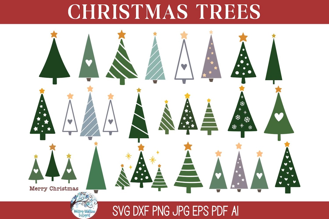 Christmas Tree SVG Bundle for Cricut, Farmhouse Rustic Primitive ...