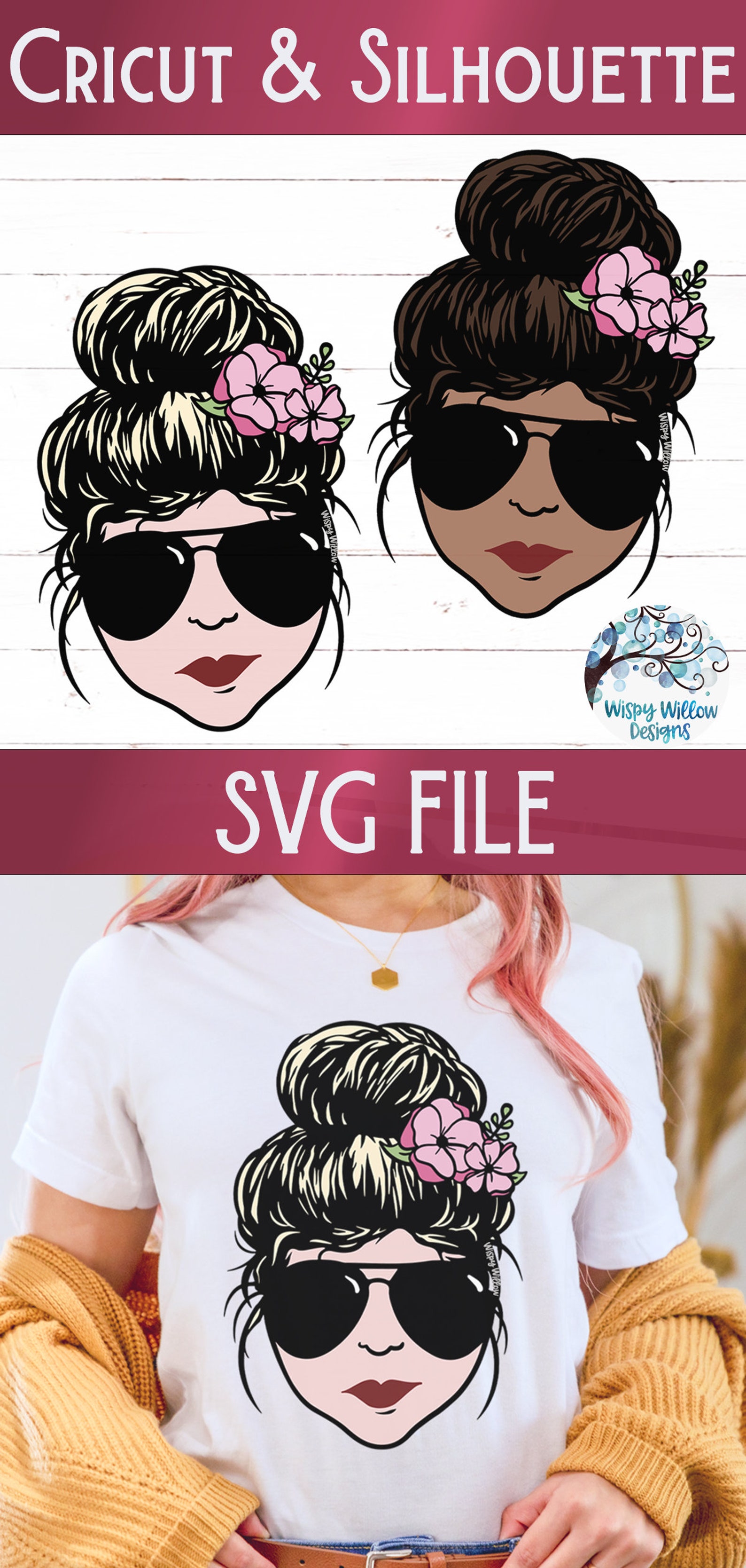 Messy Bun SVG Mom Bun Svg Sassy Lady SVG Mom Bun Life - Etsy