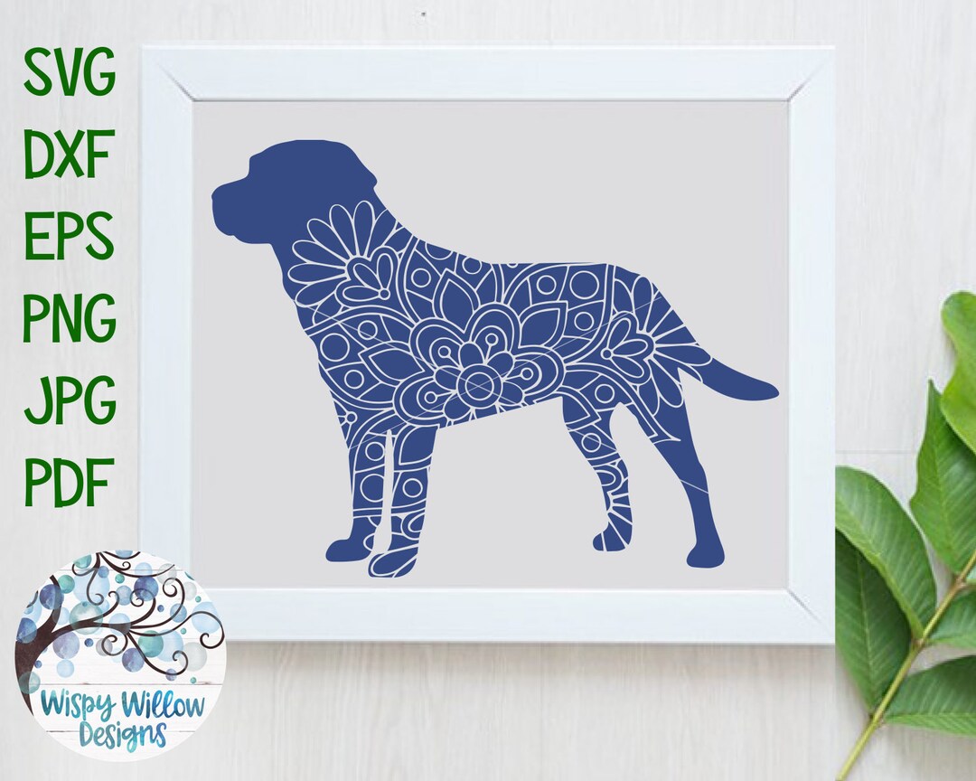 Labrador Retriever Dog Mandala SVG, Animal Mandala for Cricut, Floral ...