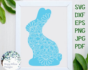 Rabbit Mandala SVG Chocolate Bunny Mandala SVG Easter - Etsy