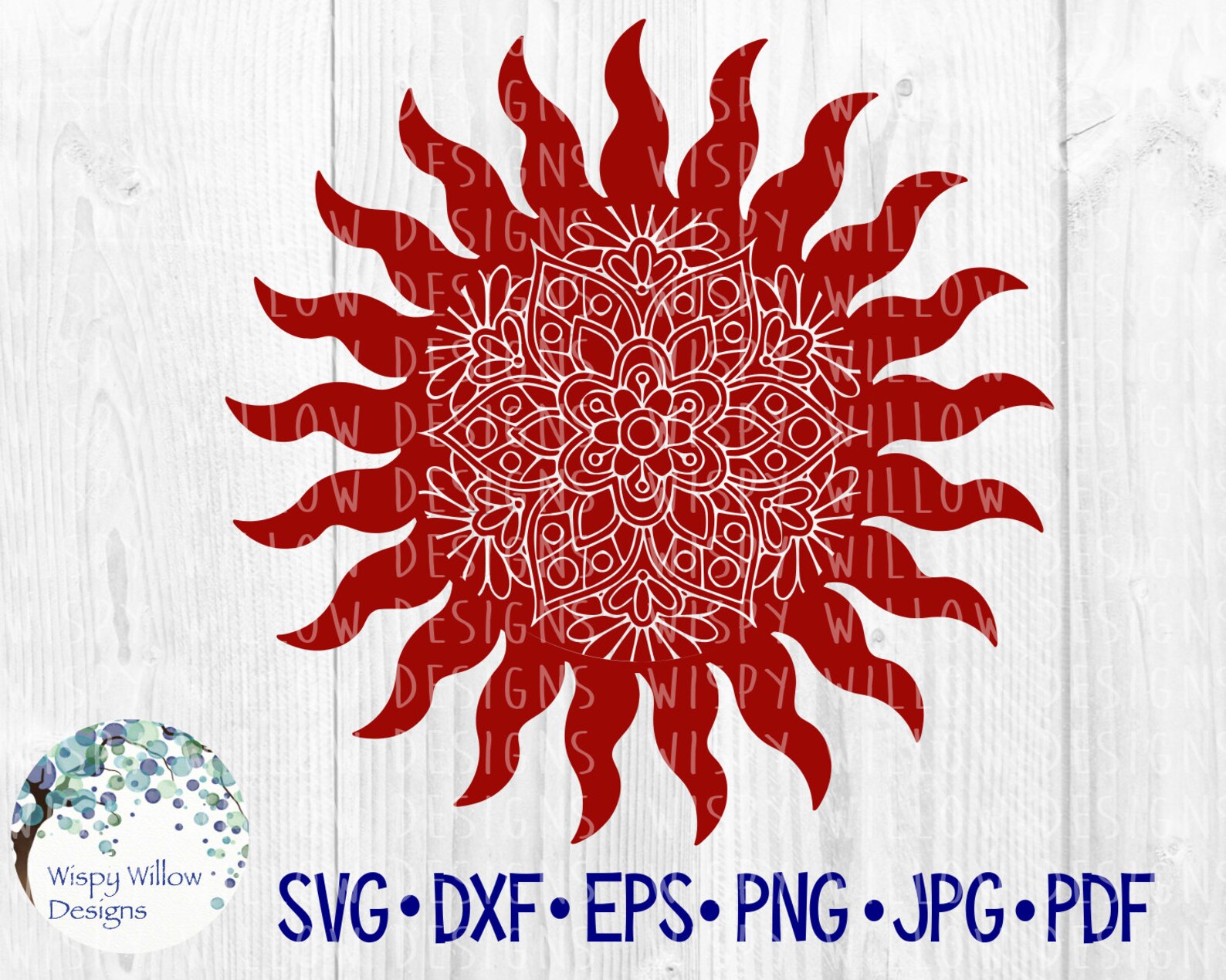 Sun Mandala SVG Intricate Sun DXF Tribal Sun Svg Floral - Etsy
