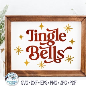 Jingle Bells SVG, Retro Christmas SVG, Jingle Bells Sign Design, Modern ...