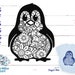 Penguin Zentangle SVG, DXF, PNG, Vector, Download, Winter, Penguin Svg ...
