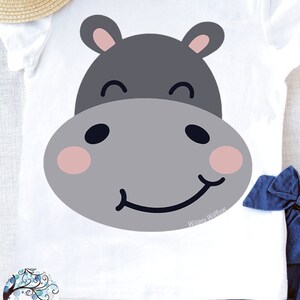 Cute Hippo SVG, Happy Hippo Face Svg, Layered Hippo Face, Hippo Outline ...