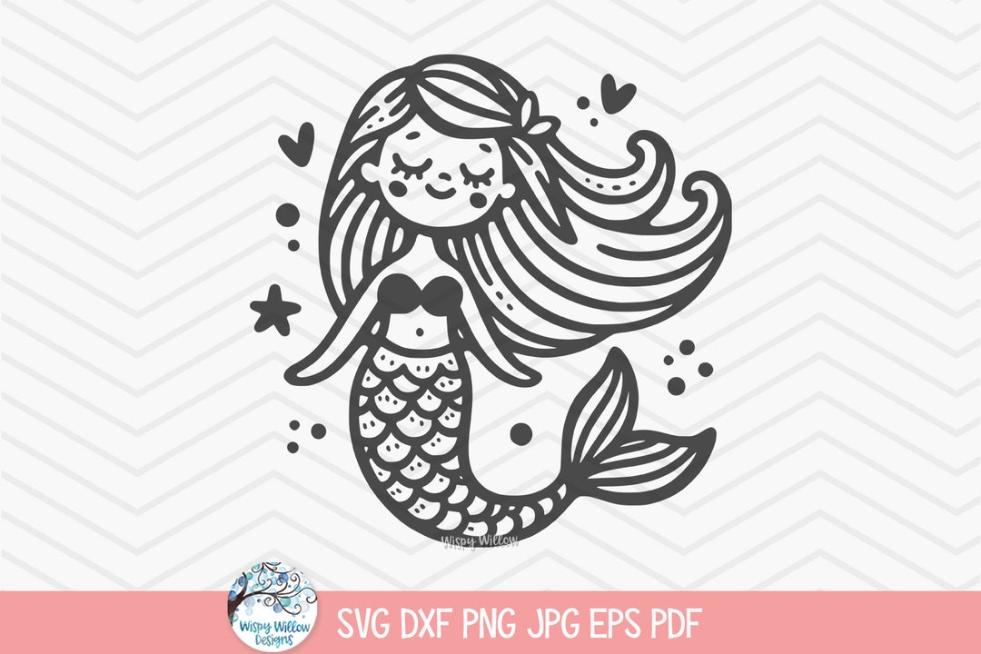 Mermaid SVG for Cricut, Cute Girl Mermaid, Mermaid Shirt Design Png ...