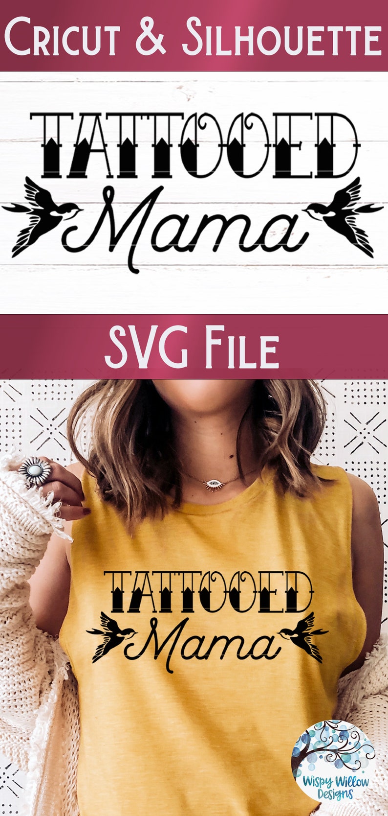 Tattooed Mama SVG, Tattoo Mom Shirt Svg, Mom Shirt Svg, Mom SVG, Mother ...