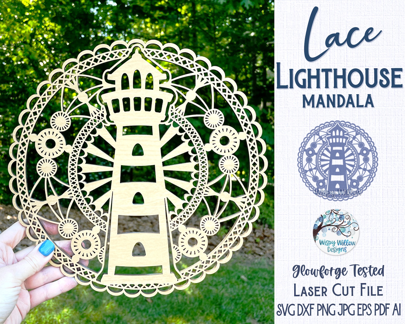 Lace Lighthouse Mandala for Glowforge or Laser Cutter SVG - Etsy