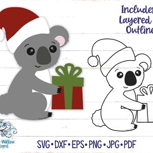 Christmas Koala SVG, Koala With Santa Hat, Santa Claus Koala, Santa ...