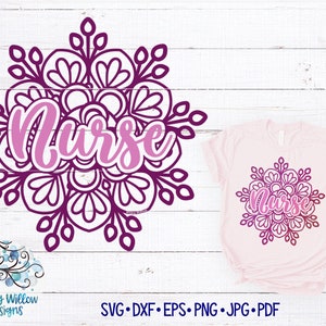 Nurse Mandala SVG, Nursing SVG, Nurse Decal File for Cricut, Mandala ...