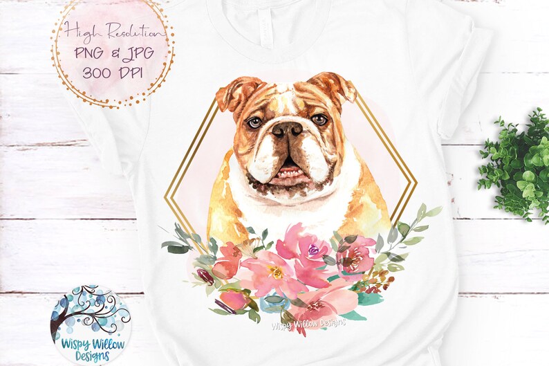 Floral Dog Sublimation Bundle, Watercolor Dog Bundle Png, Dogs With ...