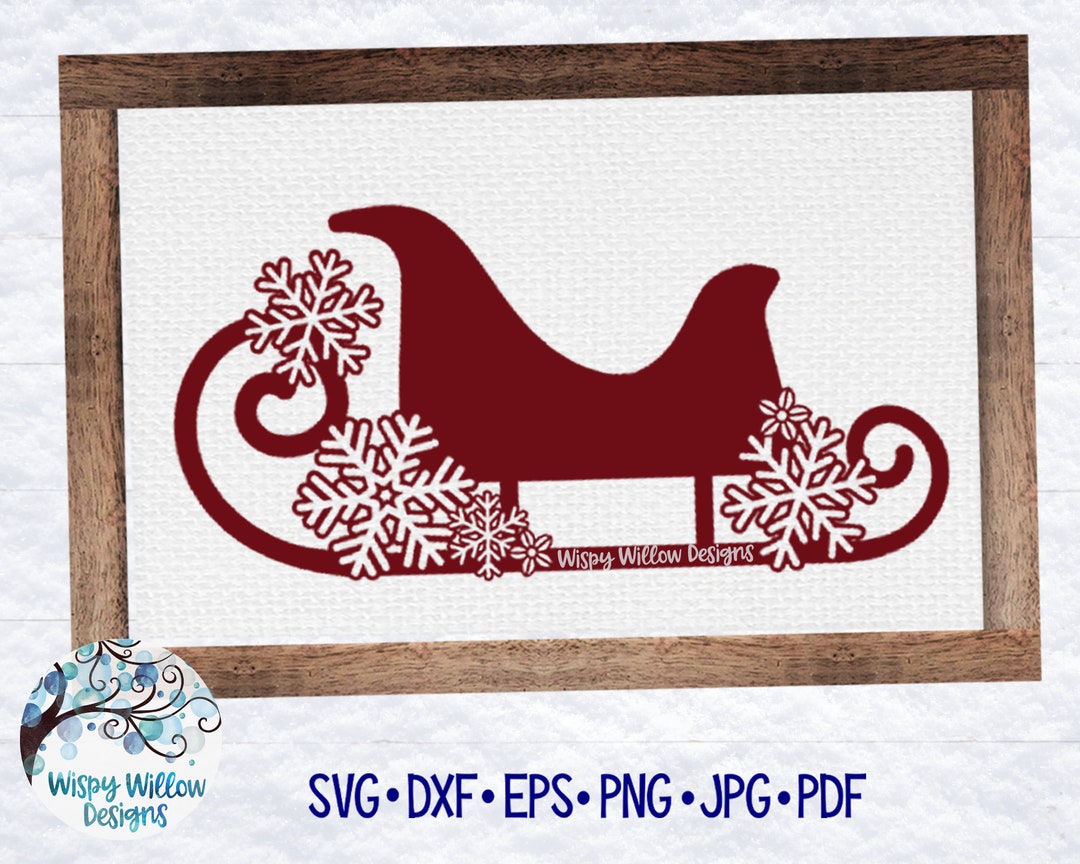 Sleigh SVG, DXF, Jpg, Png, Sled Svg, Winter Sled, Snow Sled, Wood Sign ...