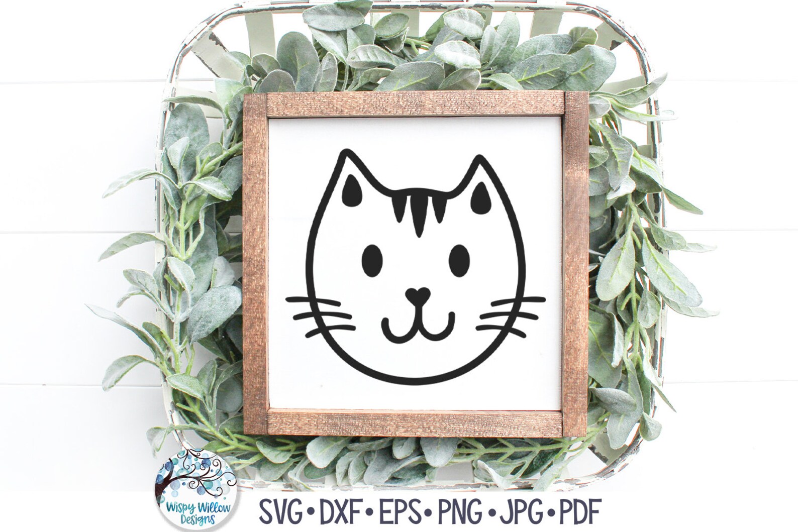 Cute Cat Face SVG, Cat Face Outline Svg, Kitten Face Svg, Scandinavian ...