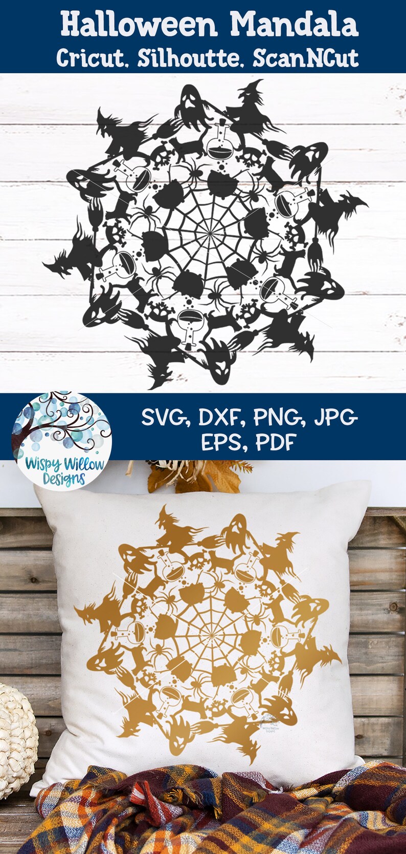 Halloween Mandala SVG, Halloween Svg, Fall Mandala Svg, Halloween ...