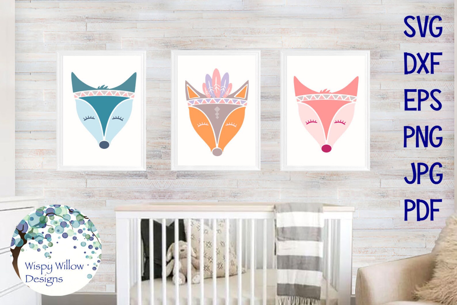 Boho Fox Bundle Fox SVG DXF Png Boho Fox Fox for Nursery - Etsy