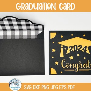 2024 Graduation Card SVG for Cricut, Papercut R20 Card and Envelope ...