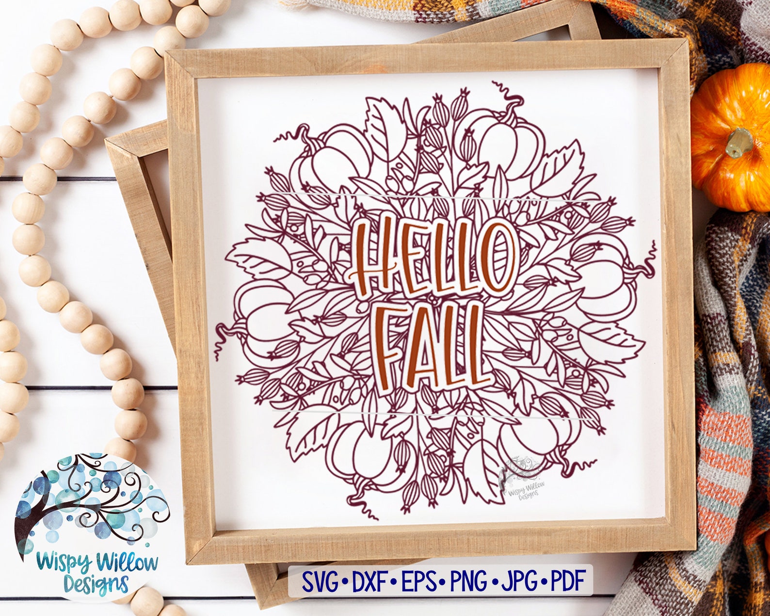 Hello Fall Mandala SVG, Pumpkin Mandala SVG, Fall Svg, Fall Mandala ...