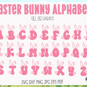 Easter Bunny Alphabet SVG File Bundle for Cricut, Retro Fun ABC Letters ...