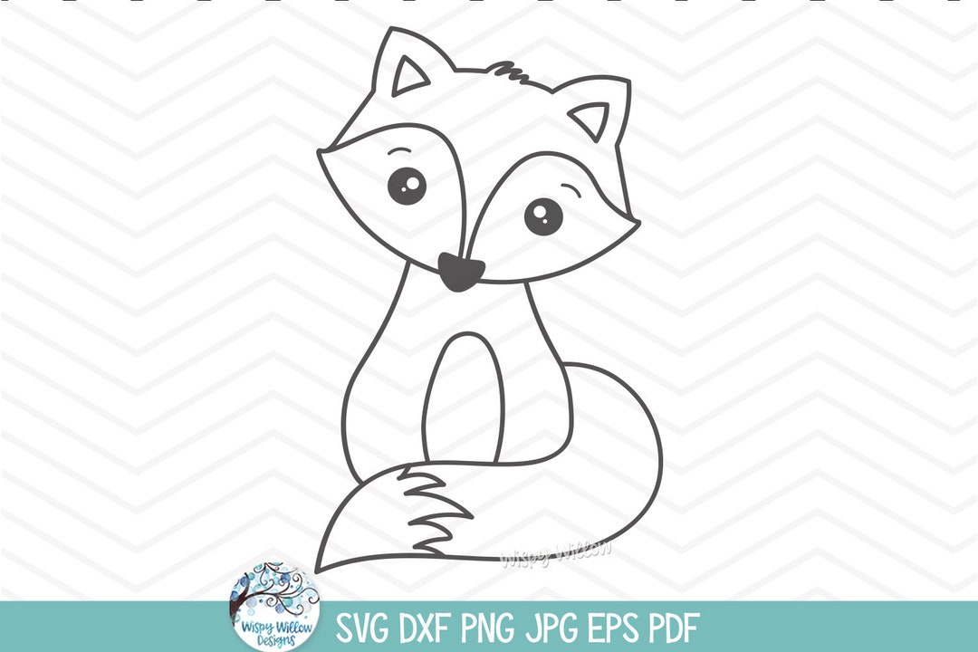 Cute Baby Fox SVG for Cricut, Boho Fox Outline Illustration Drawing ...