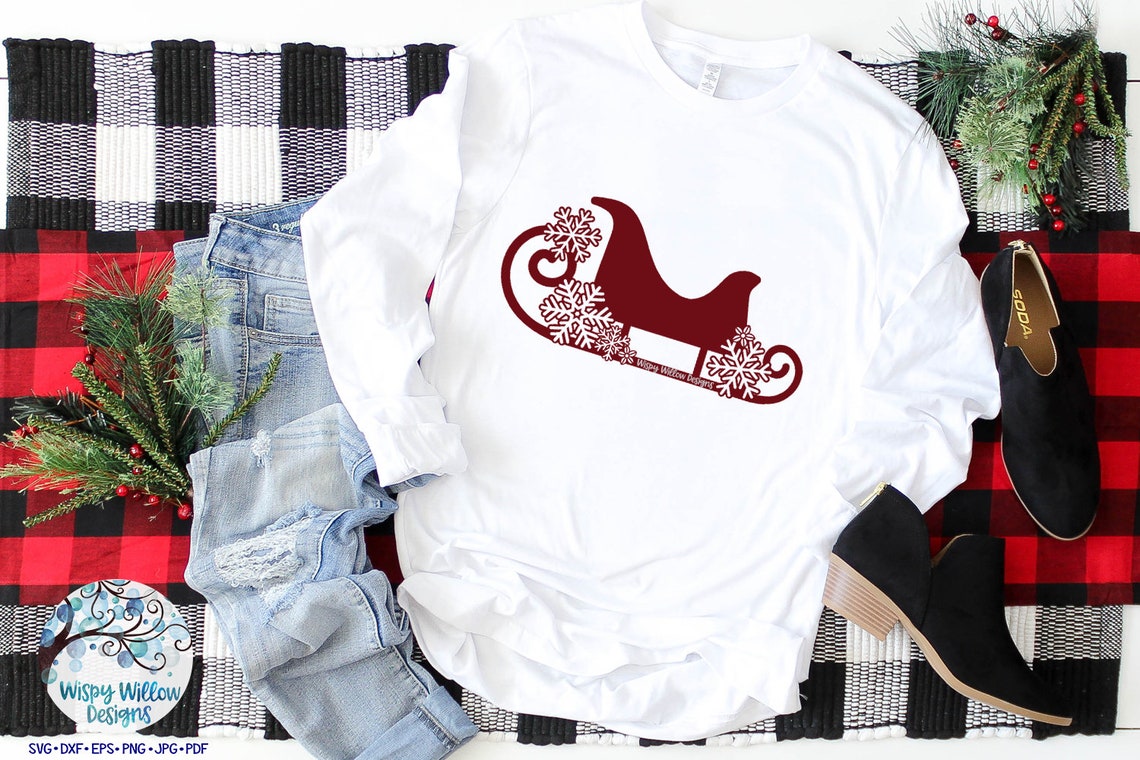 Sleigh SVG DXF Jpg Png Sled Svg Winter Sled Snow Sled - Etsy