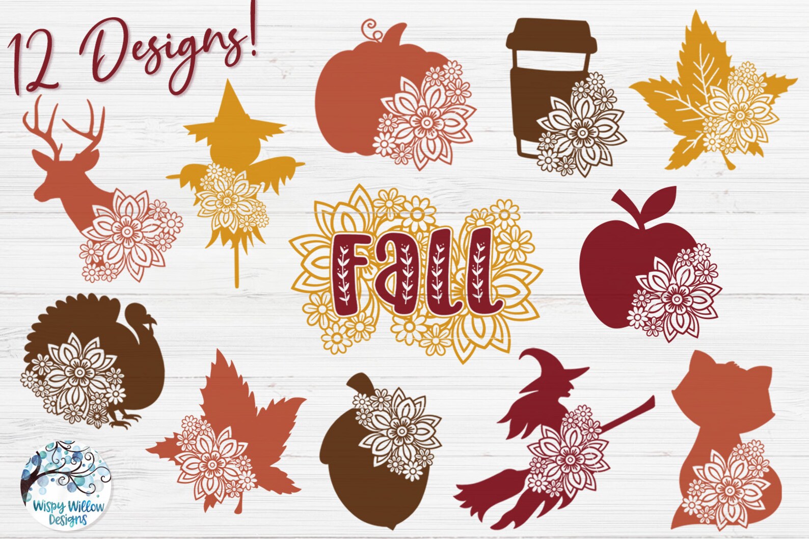 Floral Fall SVG Bundle, Fall Mandala Svgs, Fall SVG Bundle, Autumn ...