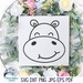 Cute Hippo SVG Happy Hippo Face Svg Layered Hippo Face - Etsy