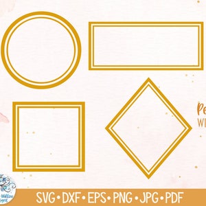 Monogram Frame SVG Bundle for Cricut, Geometric Double Line Circle ...
