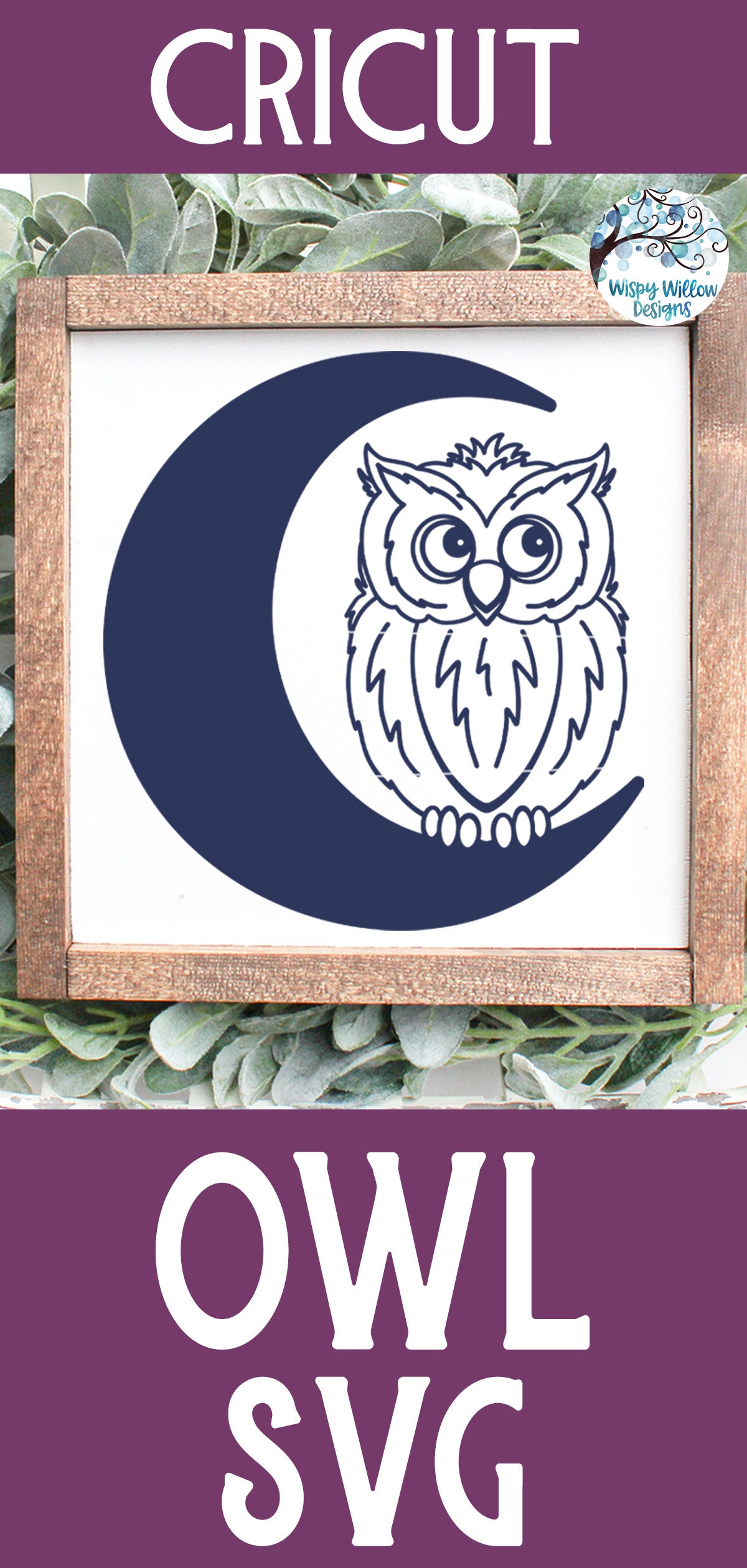 Owl on Moon SVG, Moon With Owl SVG, Owl Svg, Moon Svg, Owl Decal File ...