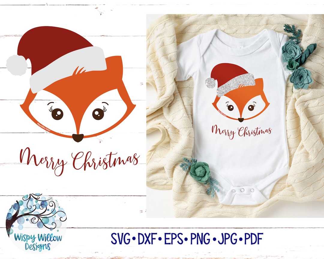 Santa Fox SVG, DXF, Jpg, Png, Christmas Fox, Santa Animal, Christmas ...