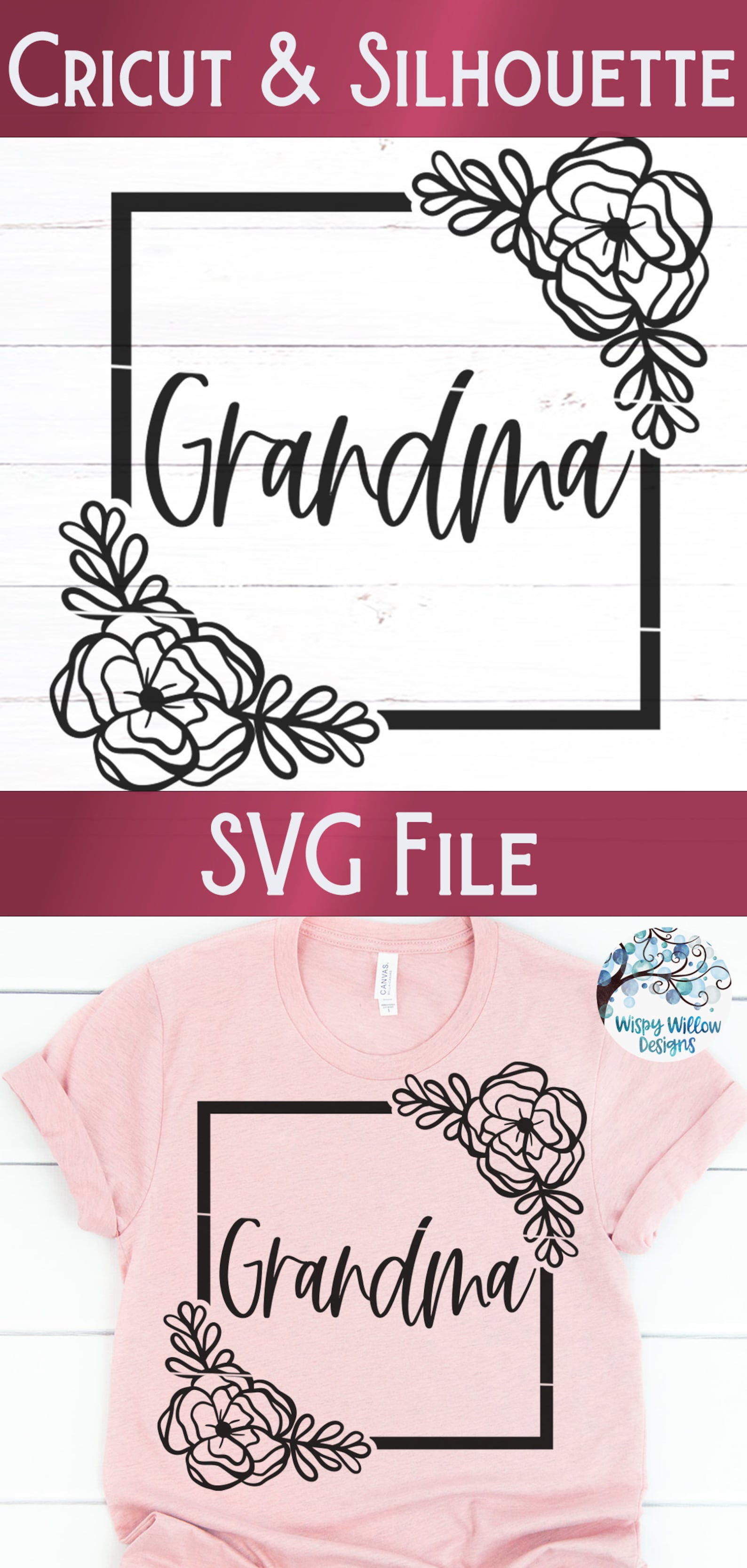 Floral Grandma SVG, Grandma Shirt Svg, Grandma Svg, Grandma With ...