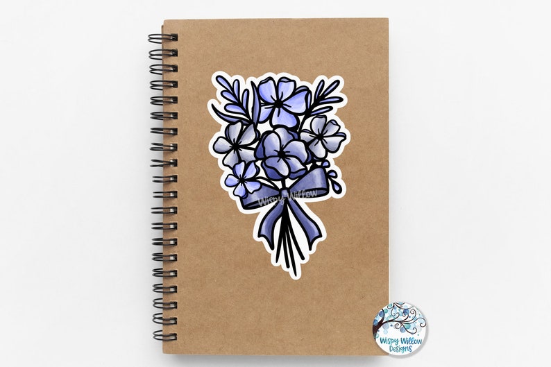 Blue Flower Stickers PNG Printable Flower Stickers Floral | Etsy