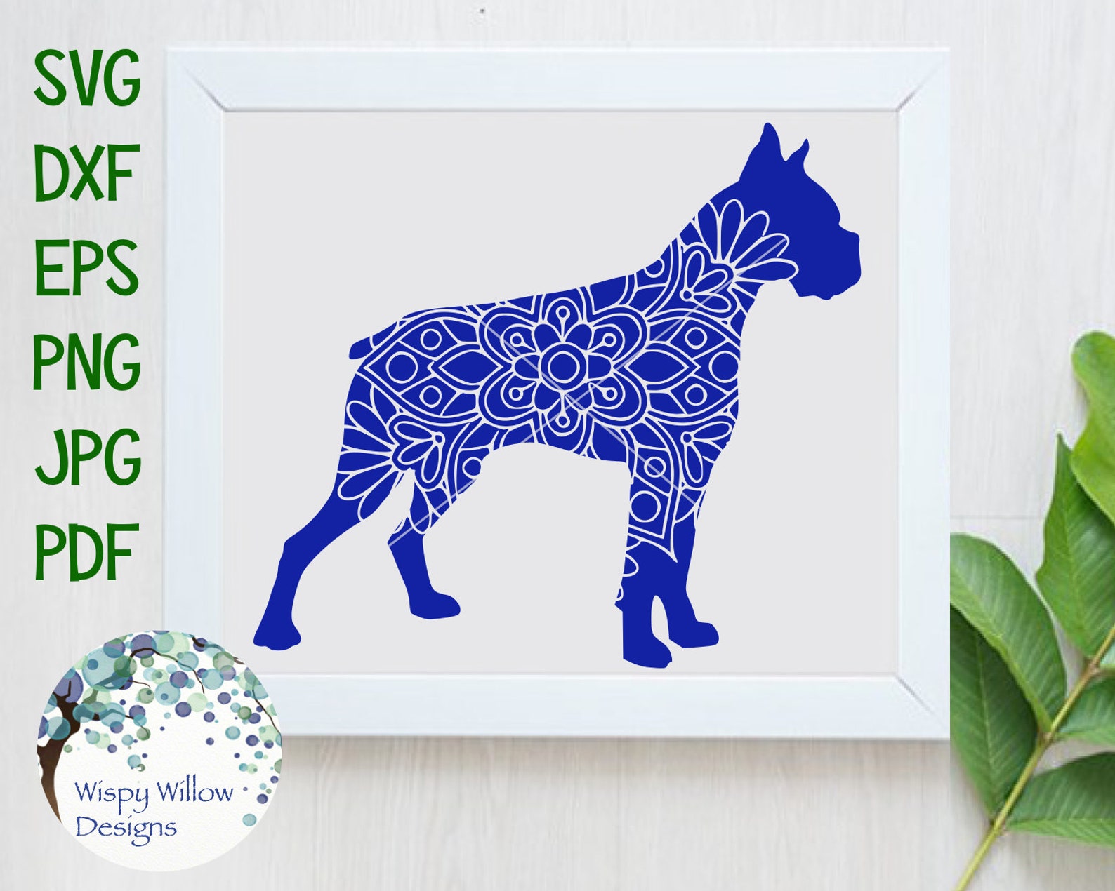 Boxer Dog Mandala SVG DXF pdf png eps jpg Dog Boxer | Etsy