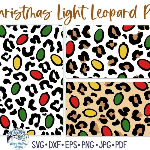 Christmas Light Leopard Print SVG Bundle for Cricut Winter - Etsy
