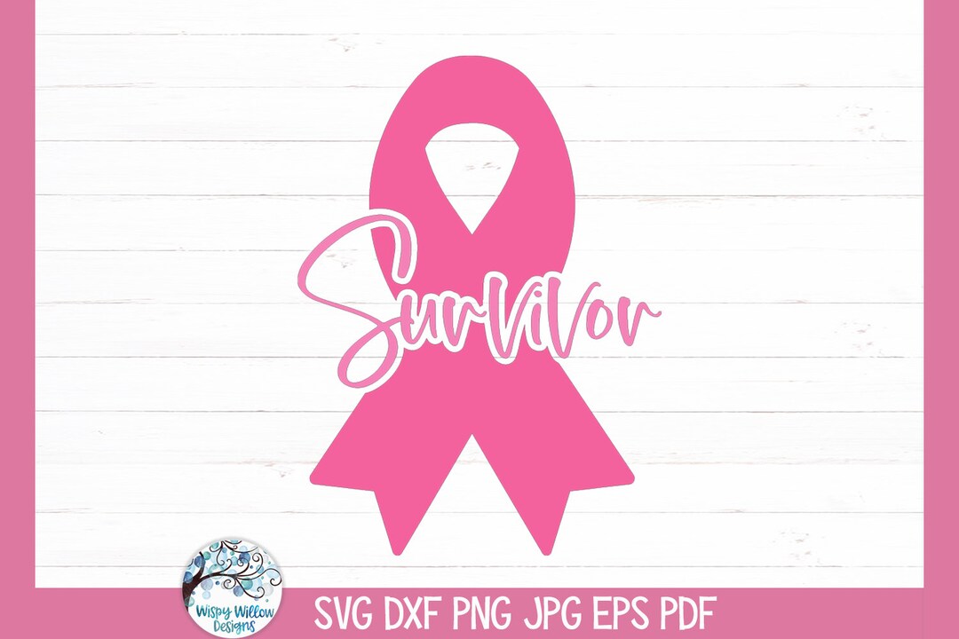 Survivor Ribbon SVG, Breast Cancer Awareness Ribbon SVG for Cricut ...