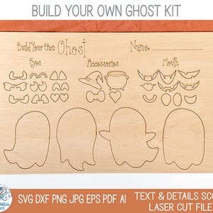 Build Your Own Ghost SVG File for Laser Cutter, Cute Halloween Pop Out ...