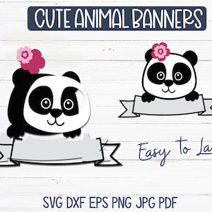 Cute Animal Banners SVG Bundle Baby Animals for Personalized - Etsy